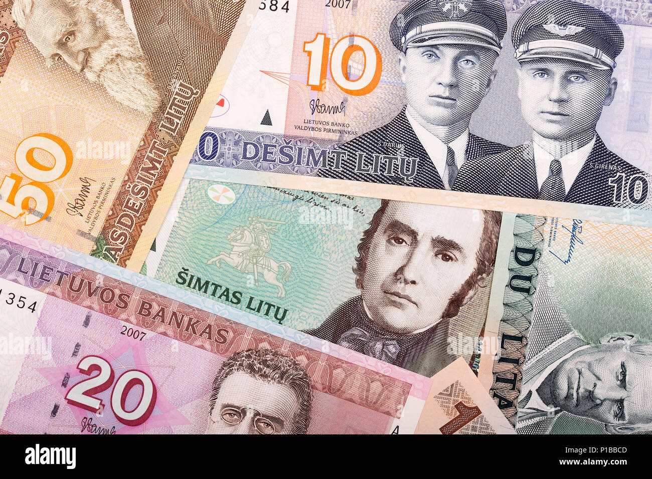 Money from Lithuania, a background Stock Photo - Alamy