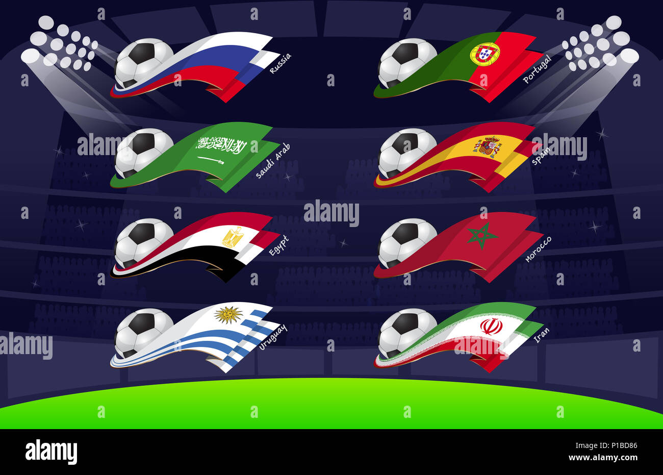 All flags for soccer 2018 Stock Photo - Alamy