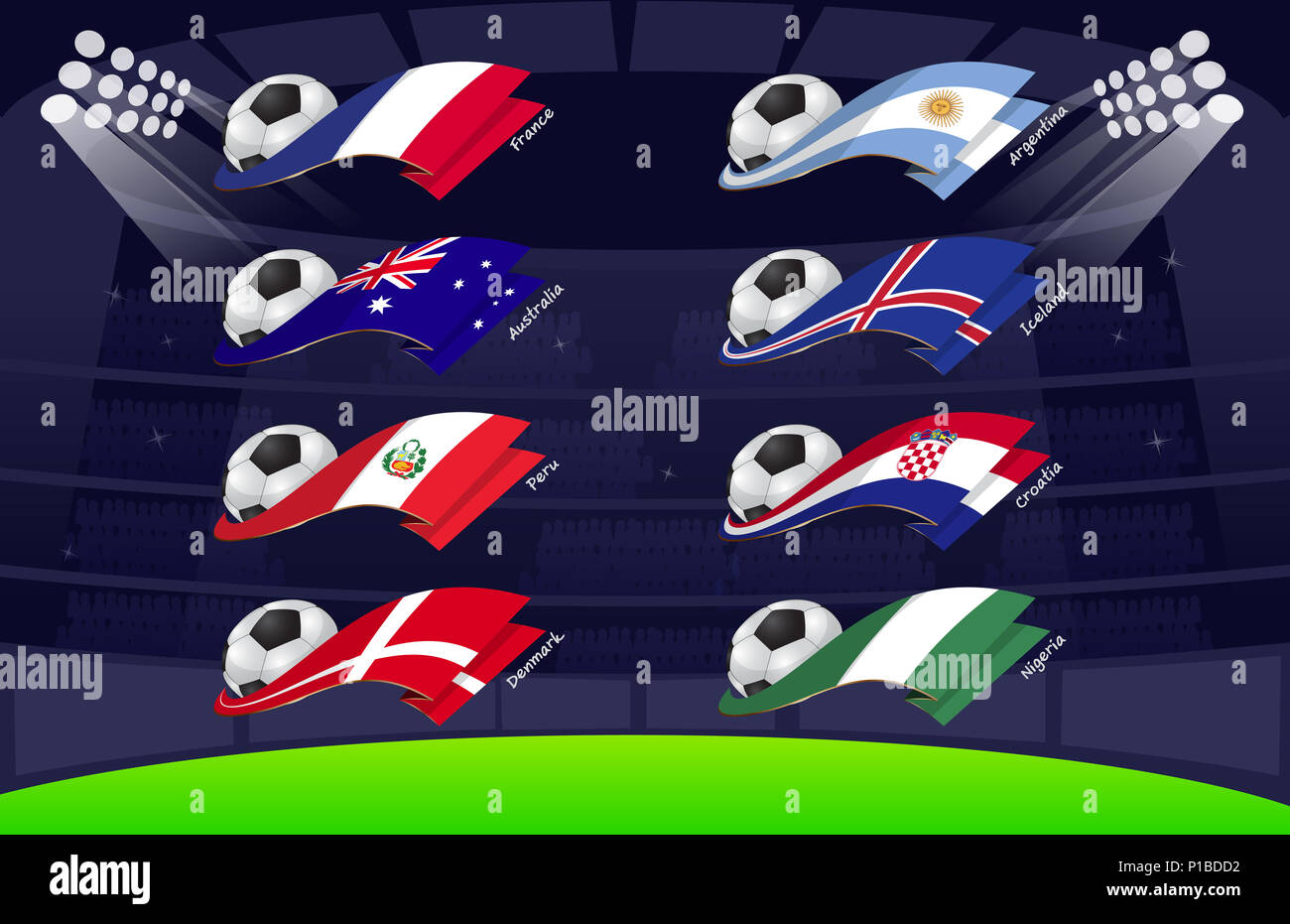 All flags for soccer 2018 Stock Photo - Alamy