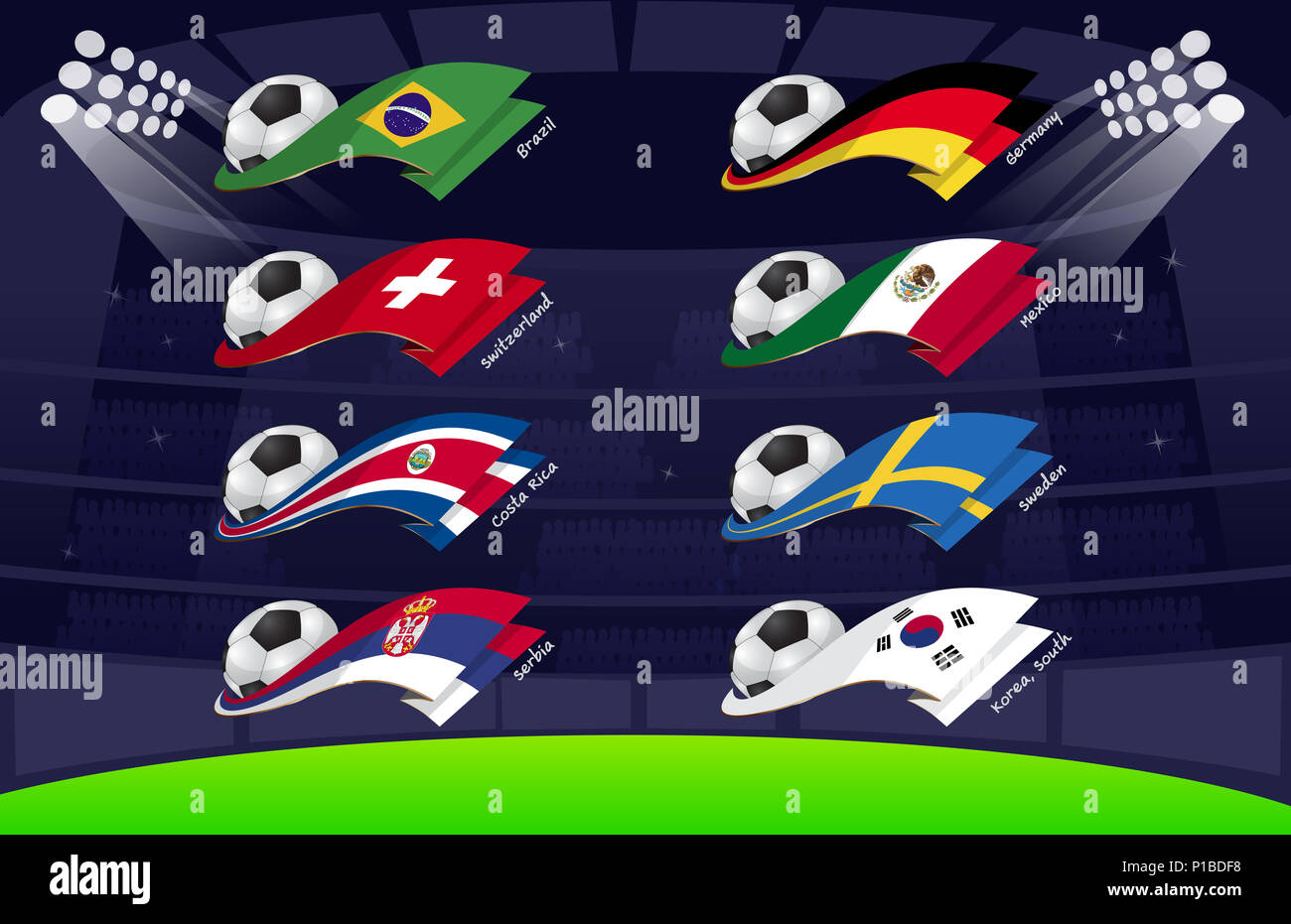 Flags football soccer icon set hi-res stock photography and images - Alamy