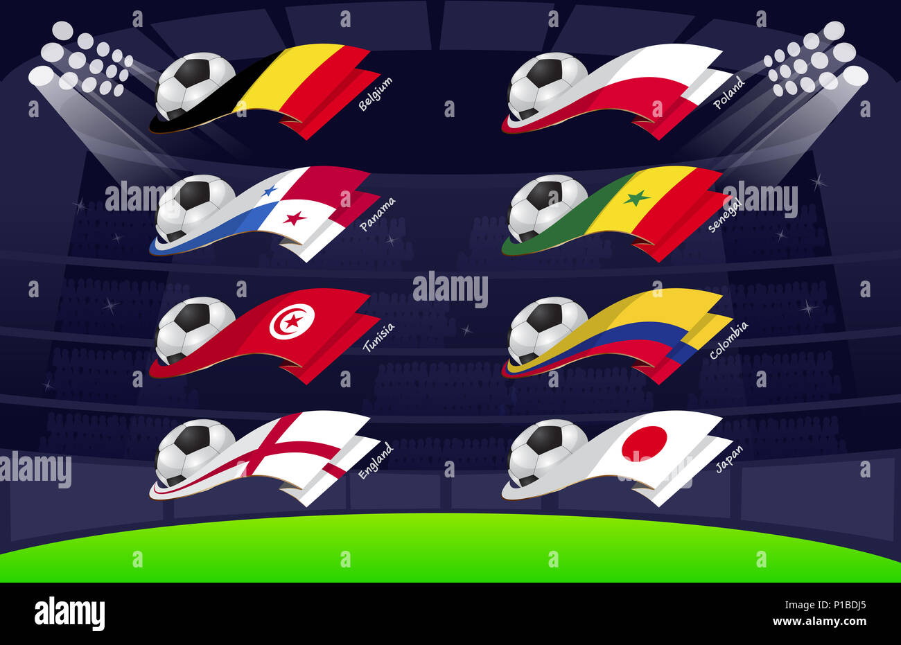 All flags for soccer 2018 Stock Photo - Alamy