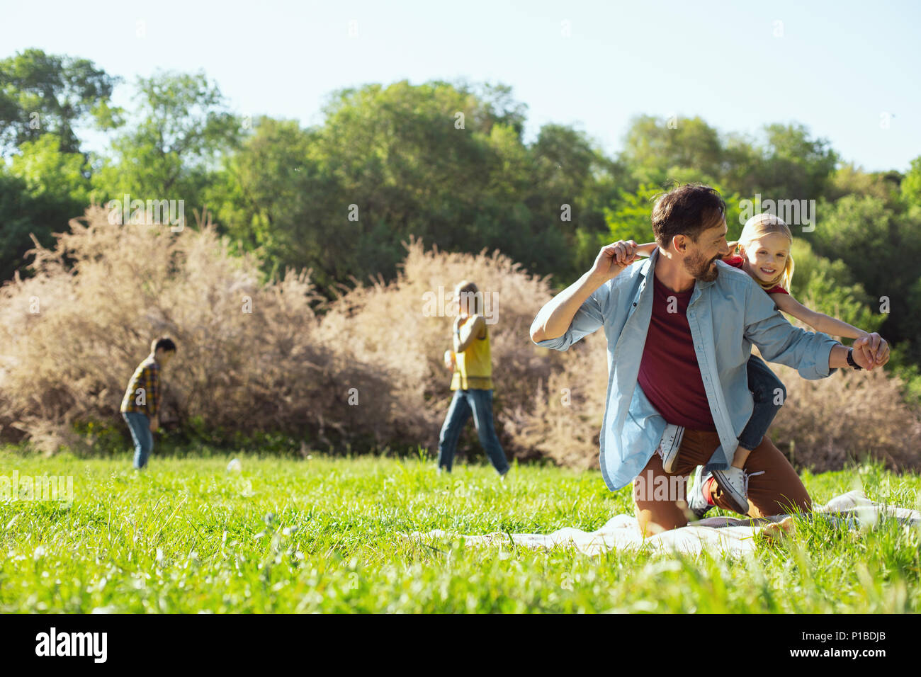 Parent child active fun kids hi-res stock photography and images - Alamy