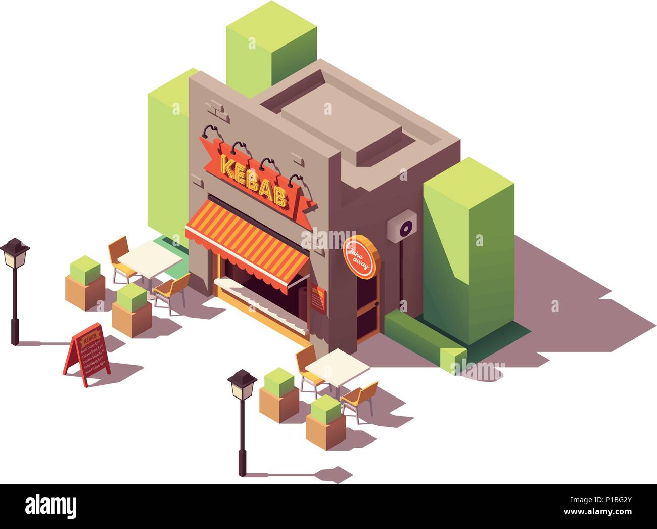 Vector isometric kebab shop Stock Vector Image & Art - Alamy