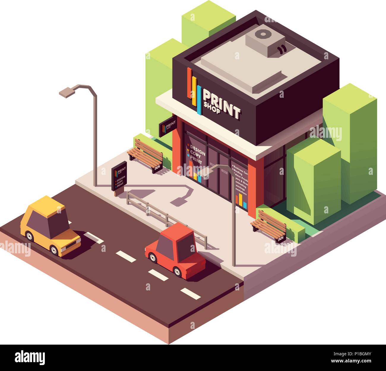 Vector isometric copy and print shop Stock Vector Image & Art - Alamy
