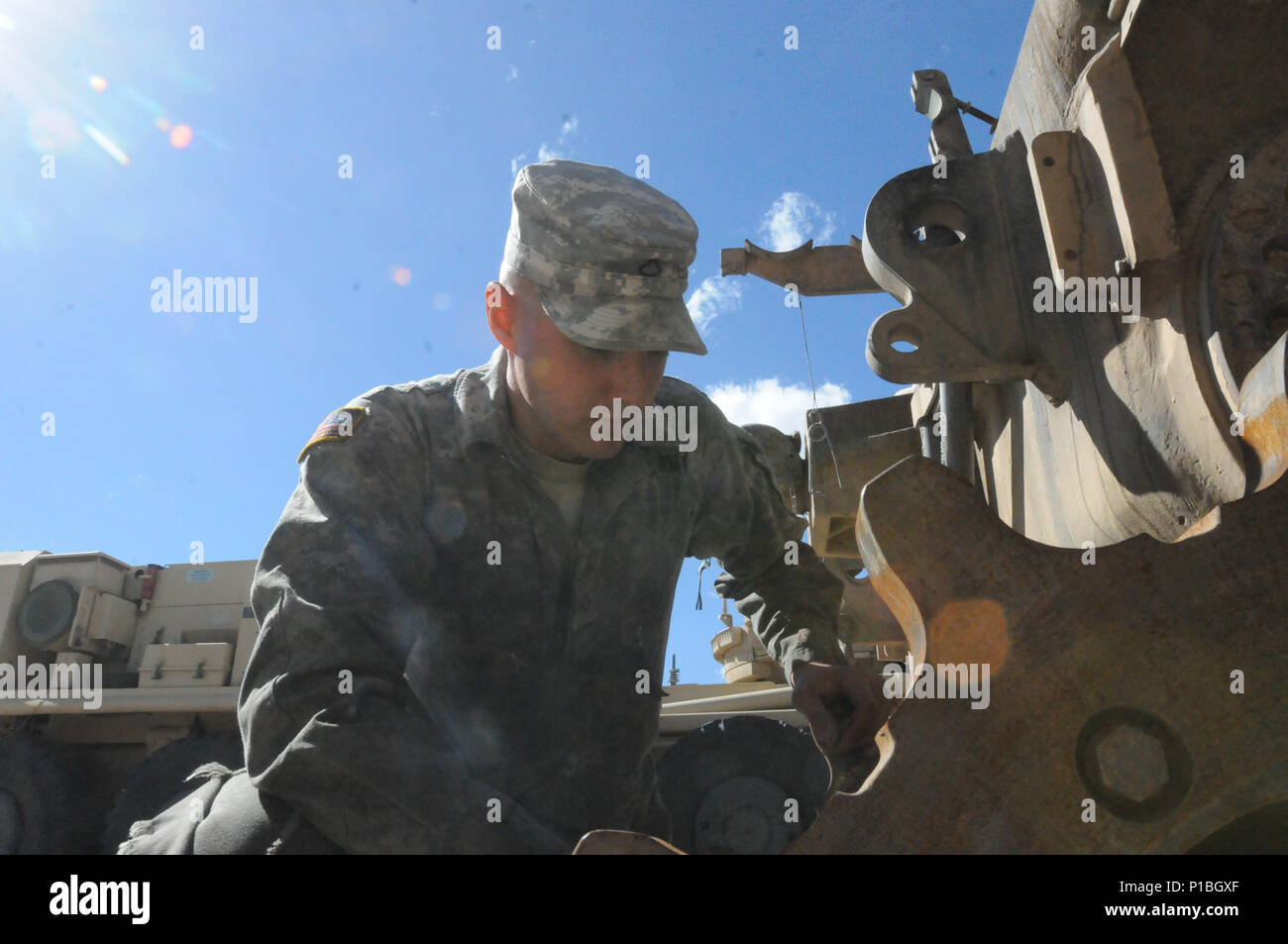 Private 1st Class Adam Yates, a track mechanic for 3rd Battalion 29th ...