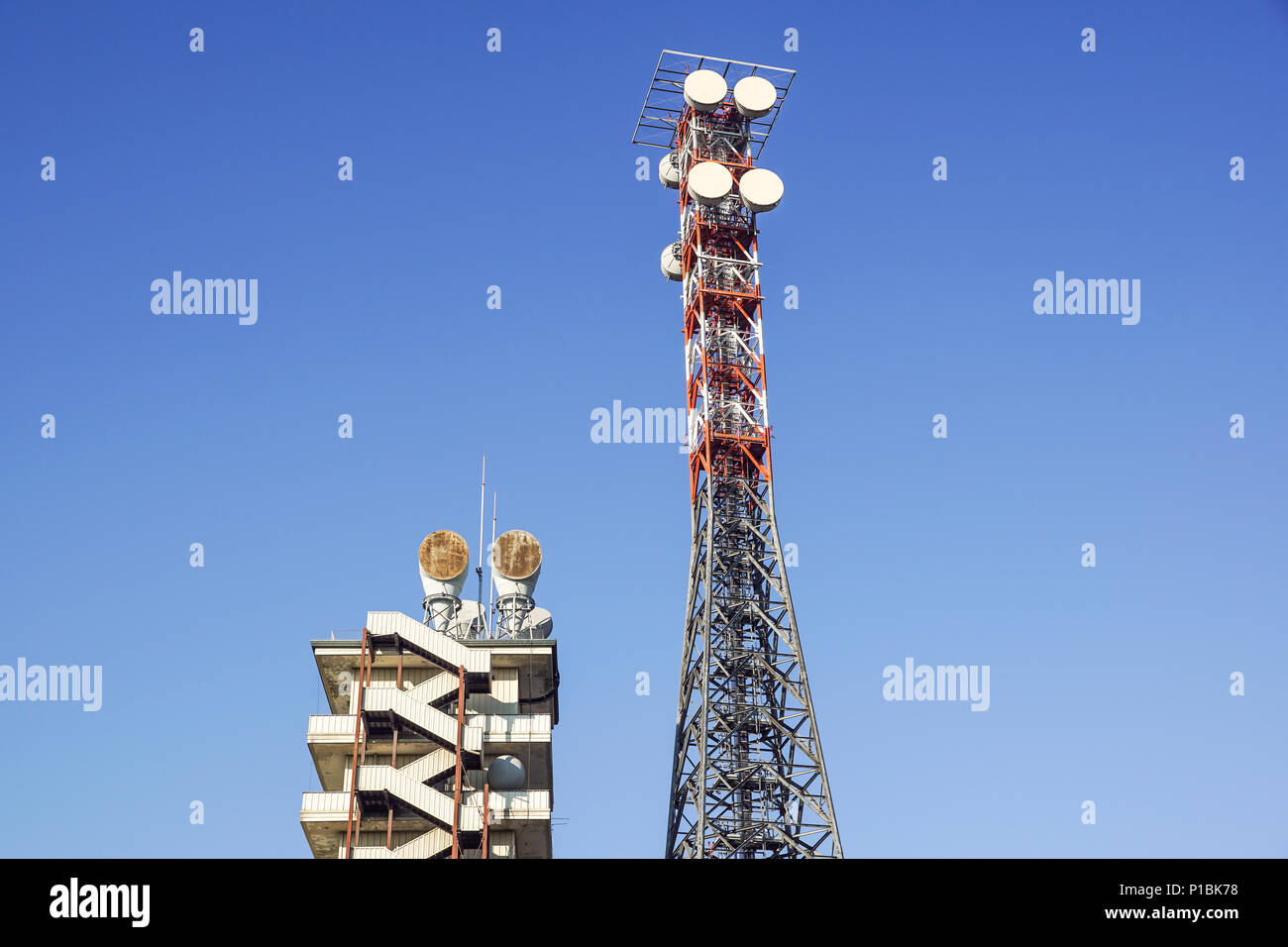 telecommunication tower with the blue sky. Cell Phone Signal Tower ...