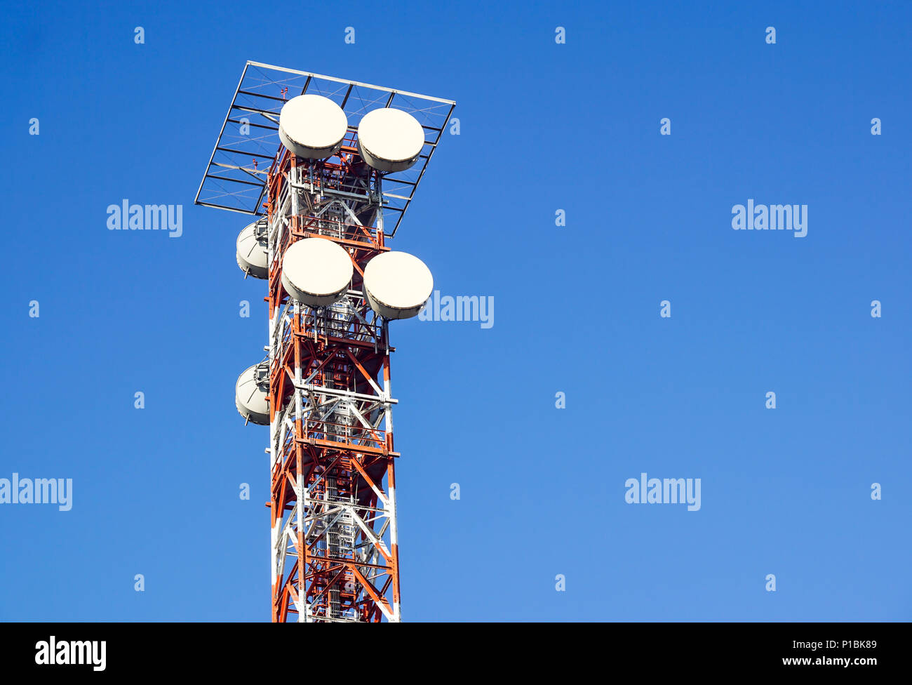 telecommunication tower with the blue sky. Cell Phone Signal Tower ...