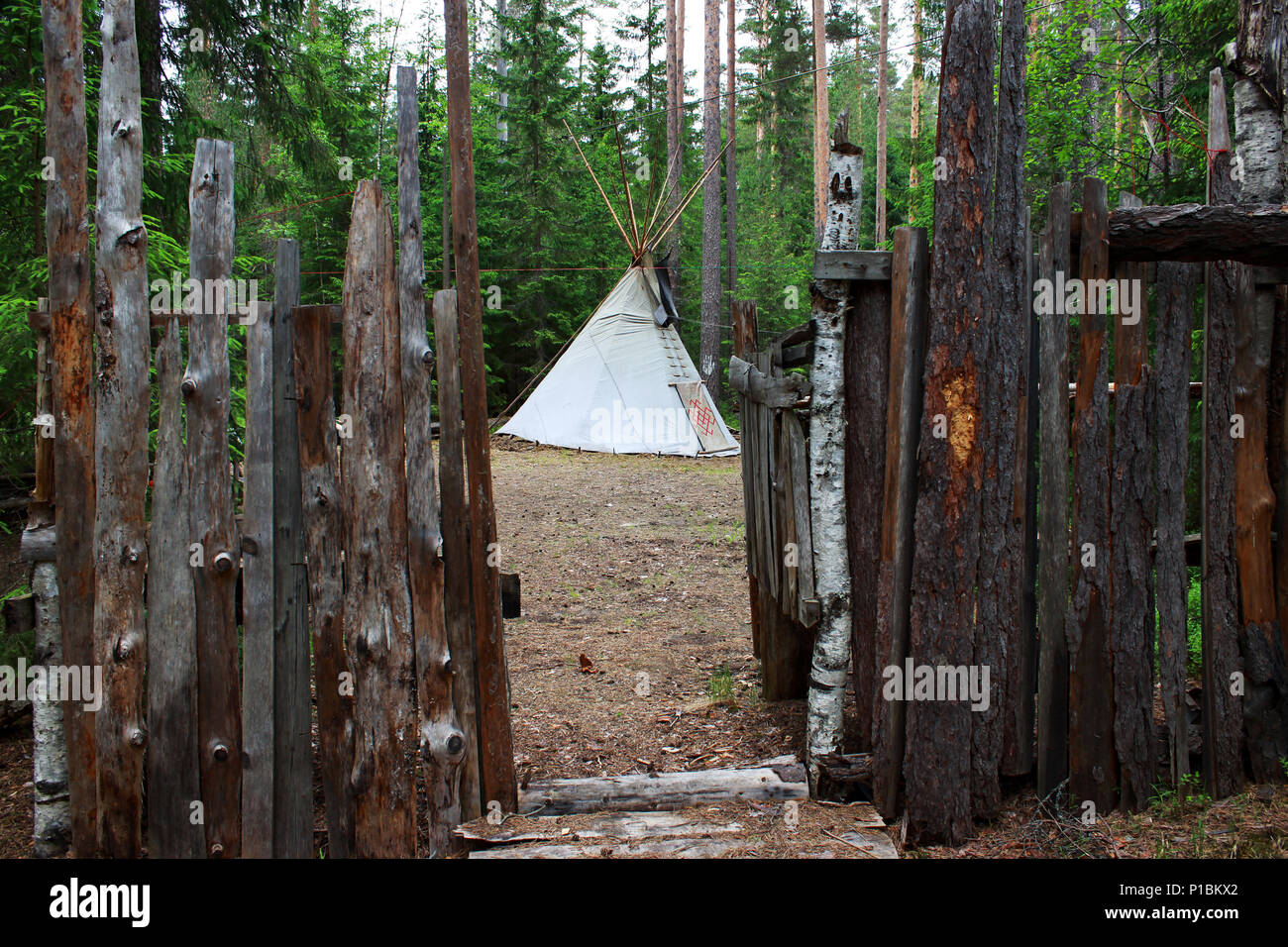 Wood bark tipi hi-res stock photography and images - Alamy