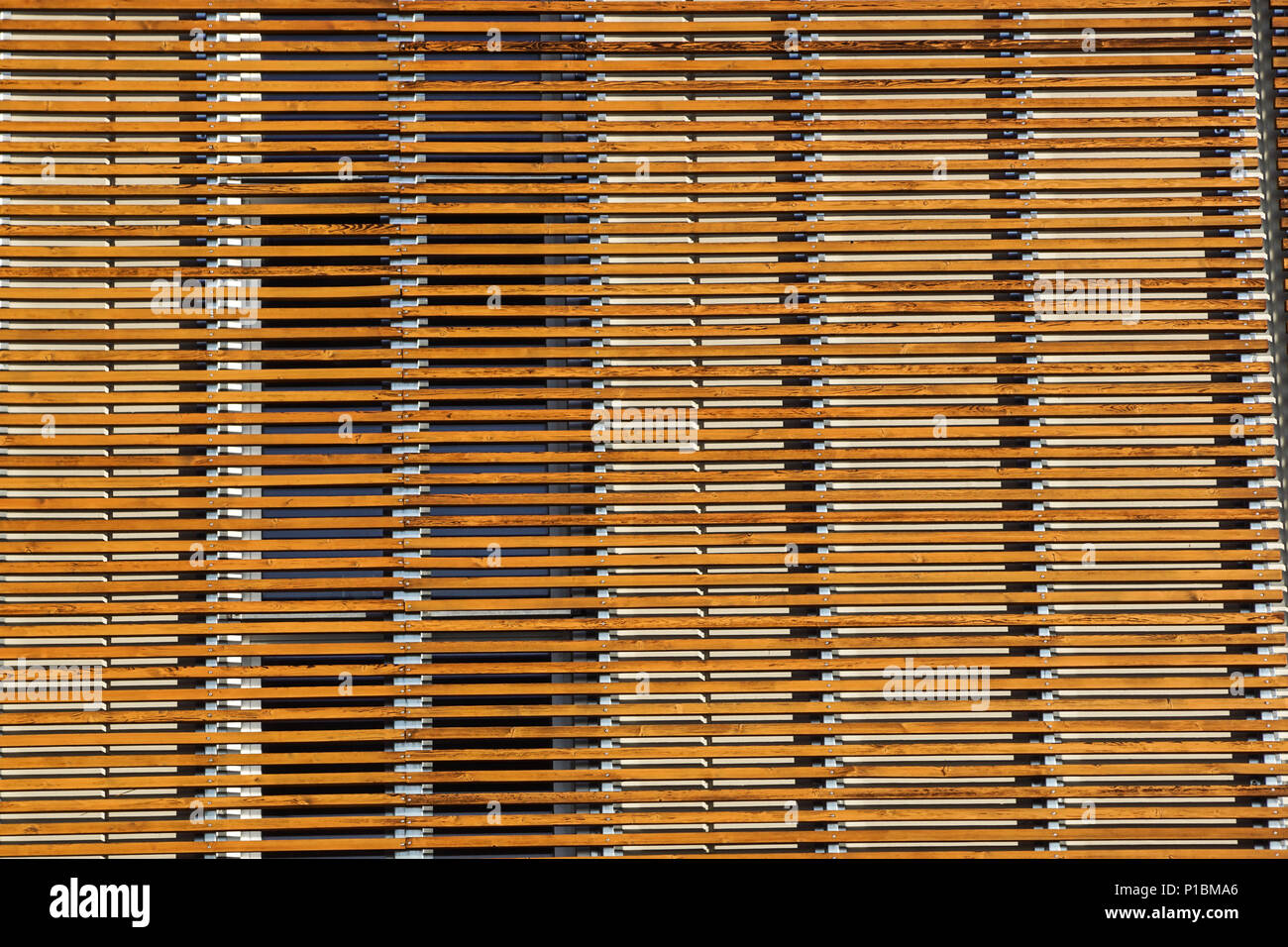 Texture of wood lath wall background Stock Photo - Alamy
