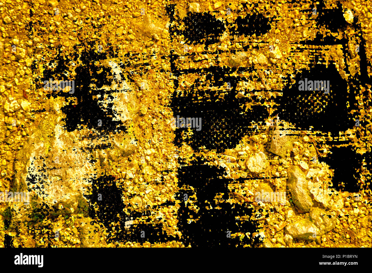 Grunge Ultra yellow Ground like on Mars, land texture, sand surface ...