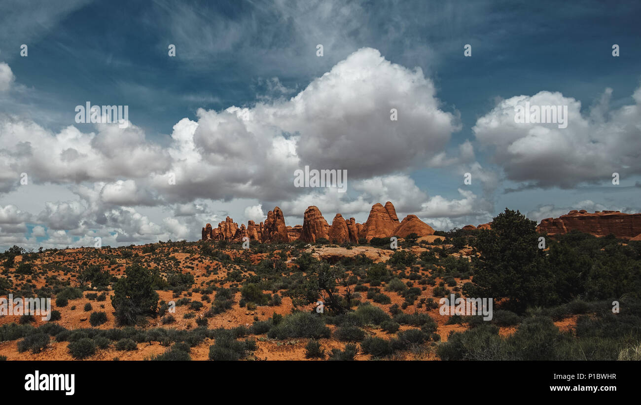 Red rocks in the Devil's Garden area of Utah's Arches National Park ...