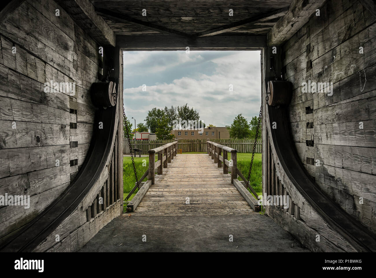 Fort Stanwix Gate Overlooking on The City Stock Photo - Alamy