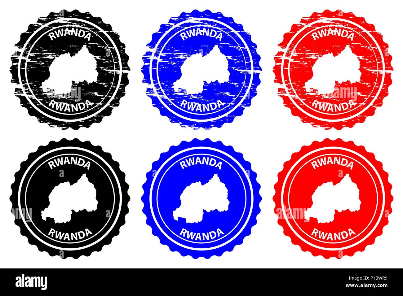 Rwanda - rubber stamp - vector, Republic of Rwanda map pattern ...