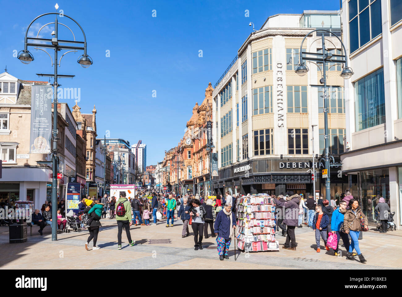 Leeds City Centre Briggate Shopping Street in Leeds City Centre Leeds ...