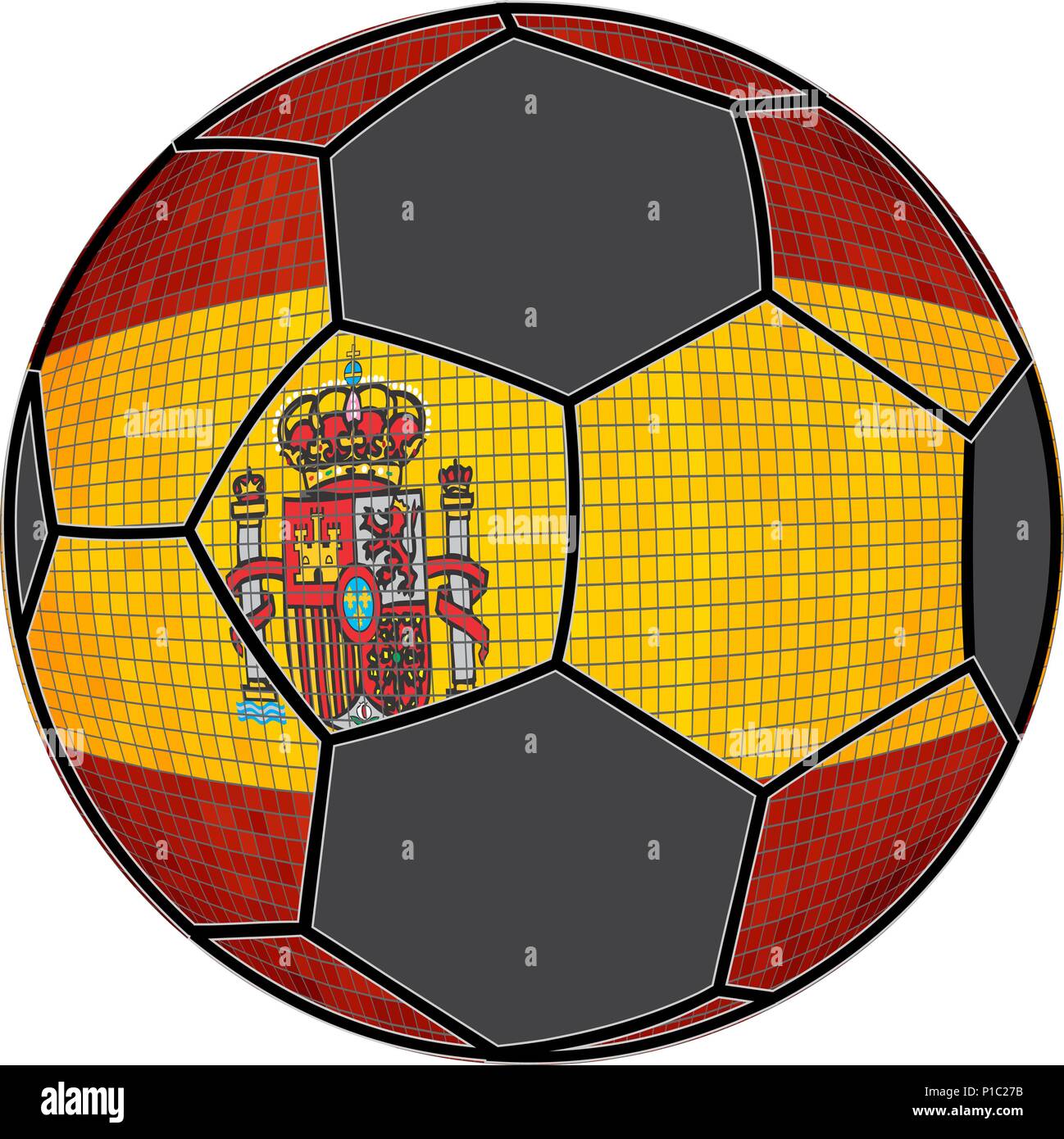 Spain flag with soccer ball background - Illustration, Soccer football ...