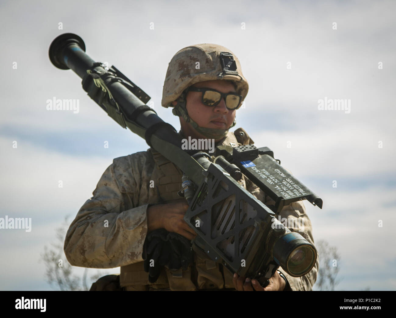U.S. Marine Corps Lance Cpl. Pierre Ponce, low altitude air defense ...