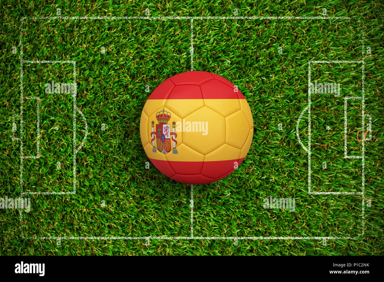 Composite image of football in spain colours Stock Photo - Alamy