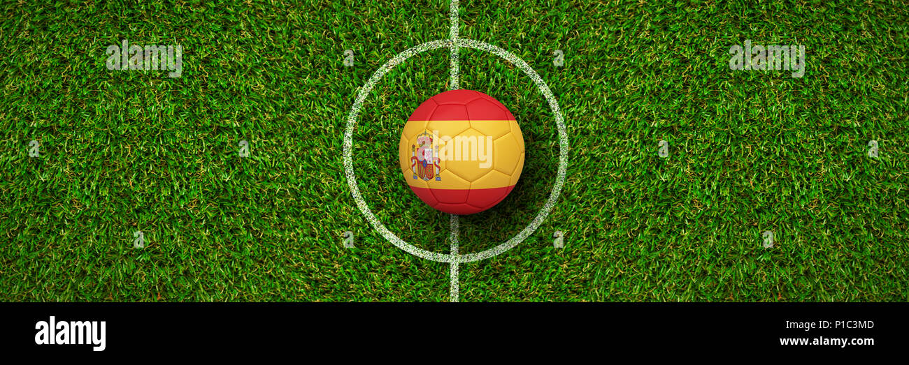 Composite image of football in spain colours Stock Photo - Alamy