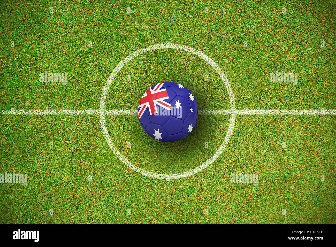 Composite image of football in australia colours Stock Photo - Alamy