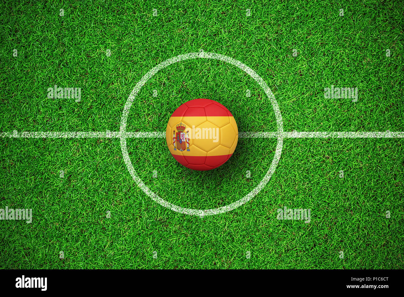 Composite image of football in spain colours Stock Photo - Alamy