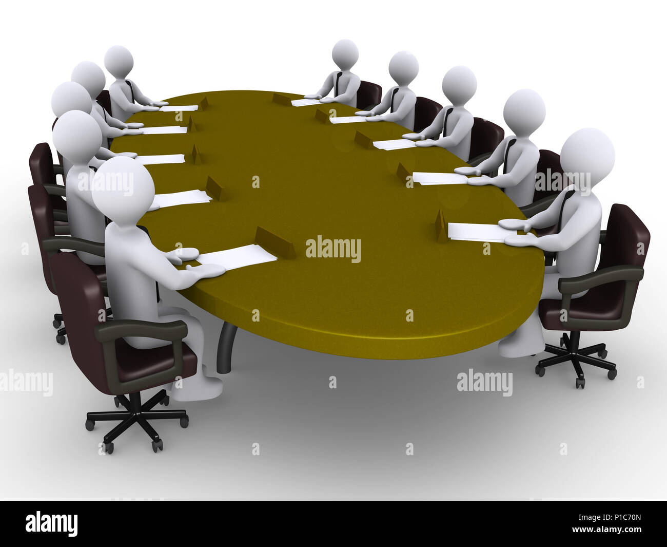 3d men sitting round table hi-res stock photography and images - Alamy