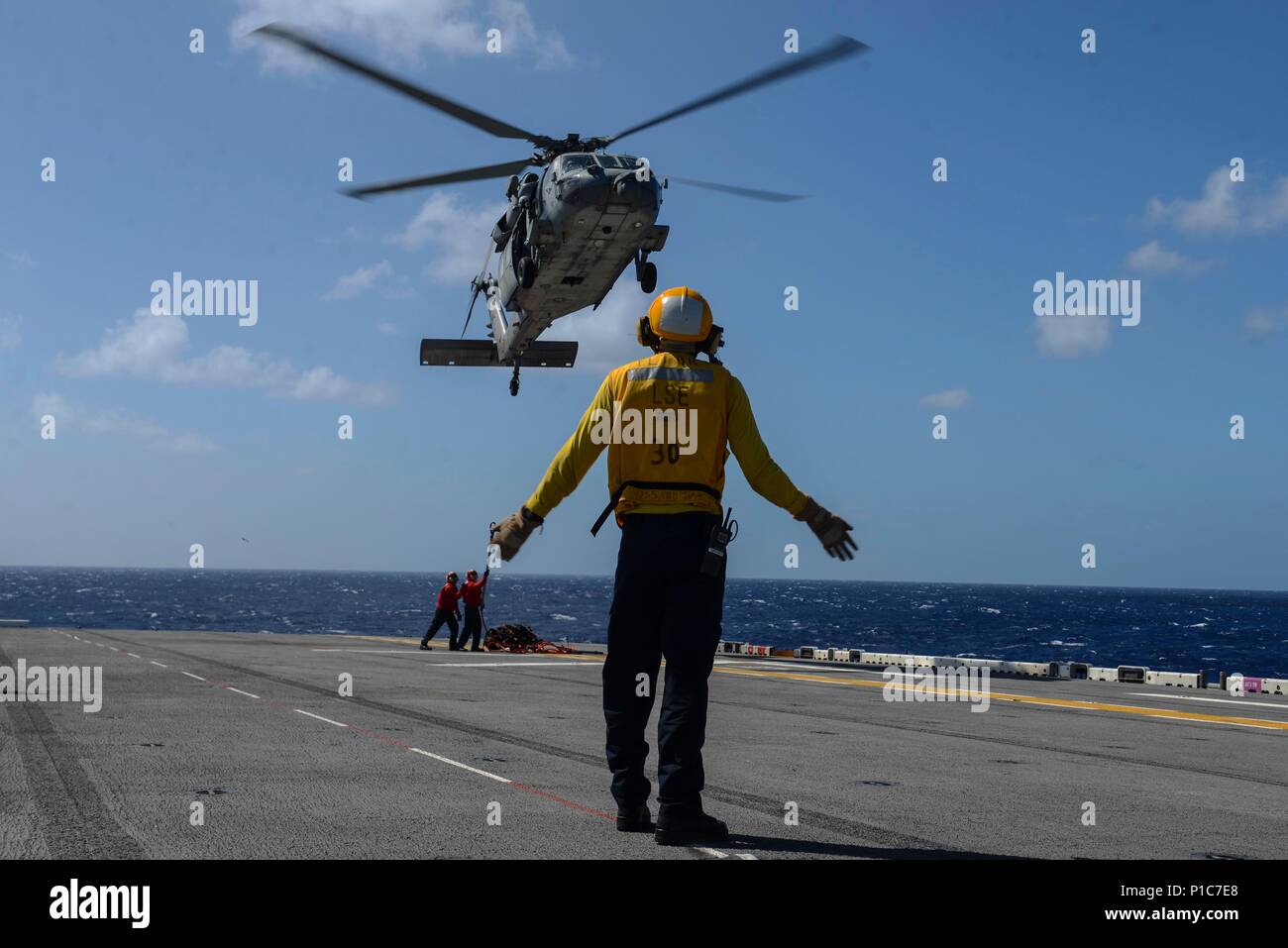 ATLANTIC OCEAN (Oct. 11, 2016) – Seaman Devin Hubbard, a Sailor aboard ...