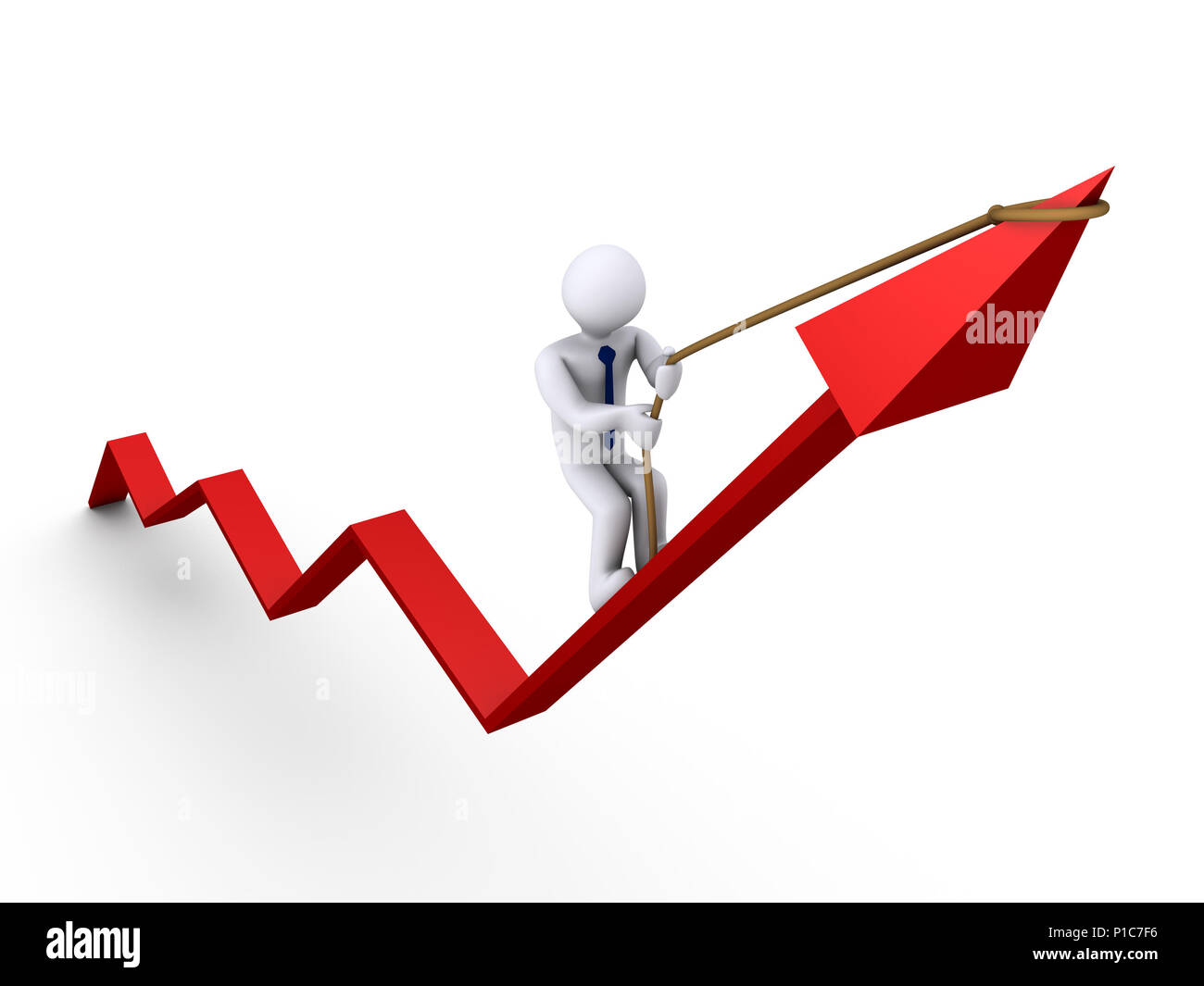 Businessman climbing success diagram Cut Out Stock Images & Pictures ...