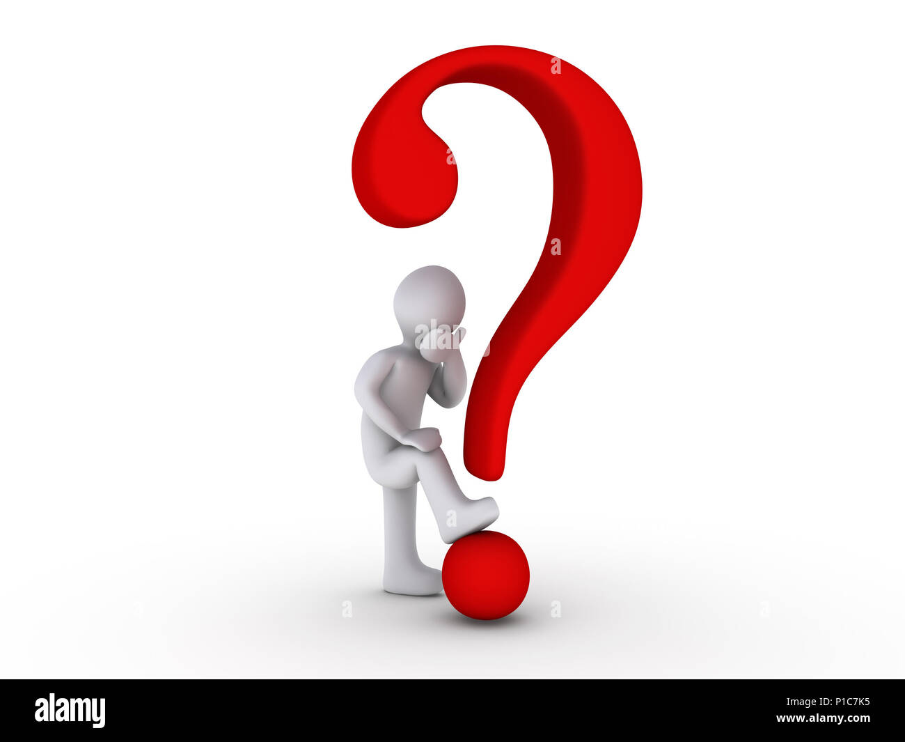 3d person with red question mark Stock Photo - Alamy