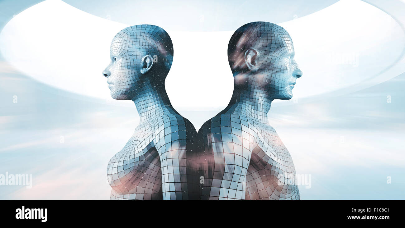 Composite image of side view of gray 3d man Stock Photo - Alamy