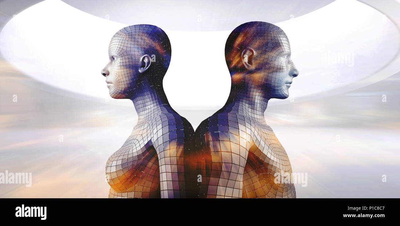 Composite image of side view of gray 3d man Stock Photo - Alamy