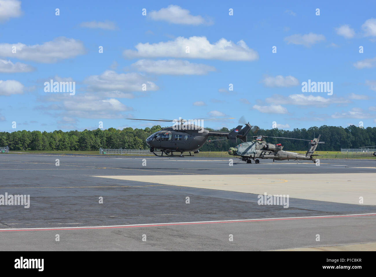 A North Carolina Army National Guard LUH-72 Lakota departs from ...