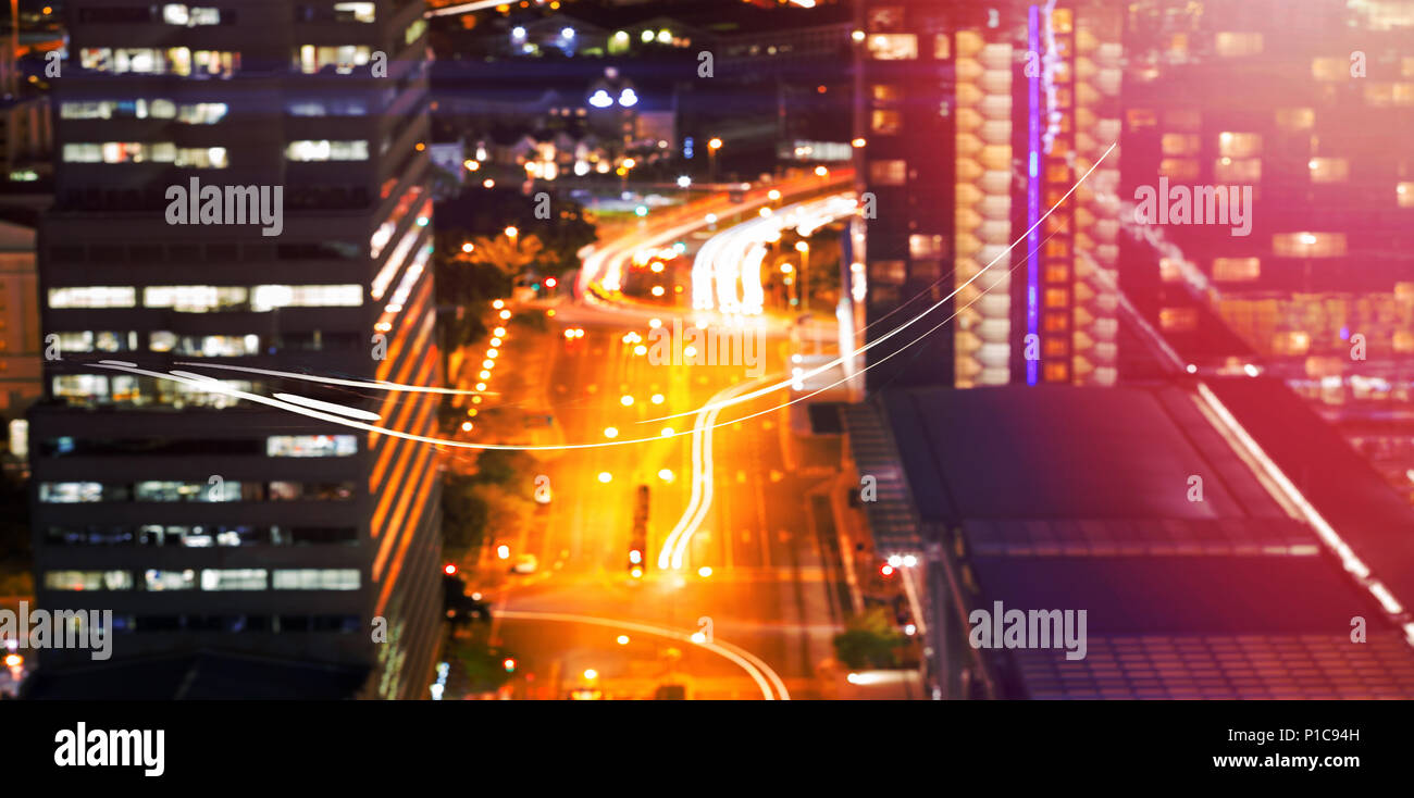 City building night road hi-res stock photography and images - Alamy