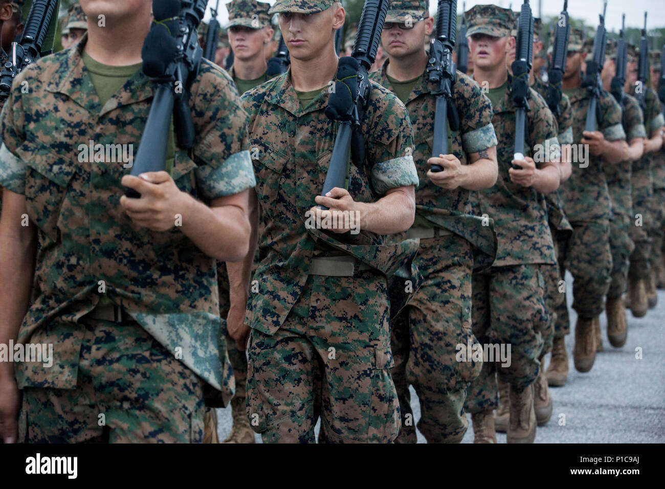 U.S. Marine Recruits with Platoon 2082, H. Co., 2nd Battalion, Recruit ...