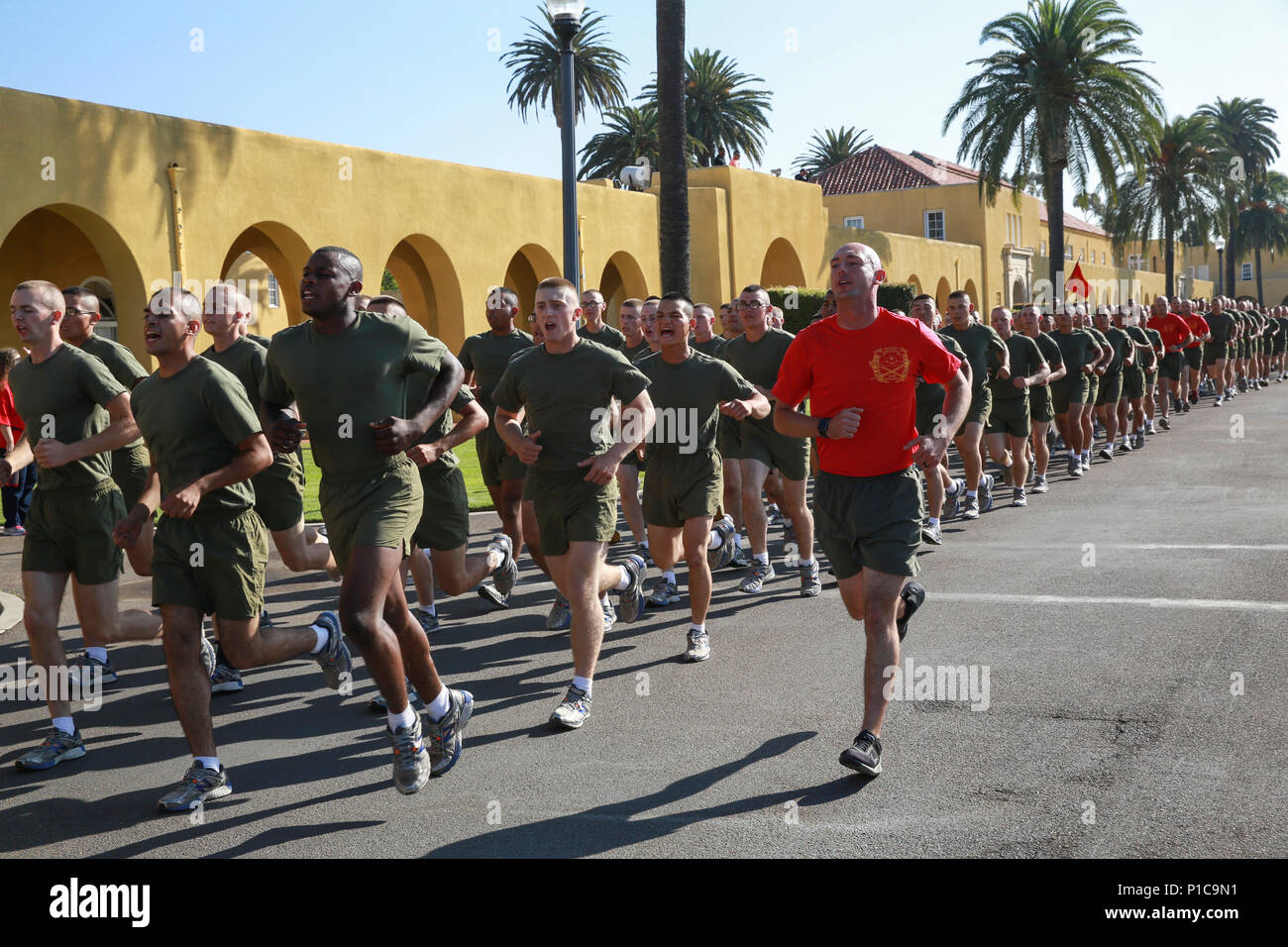 A drill instructor from Bravo Company, 1st Recruit Training Battalion ...