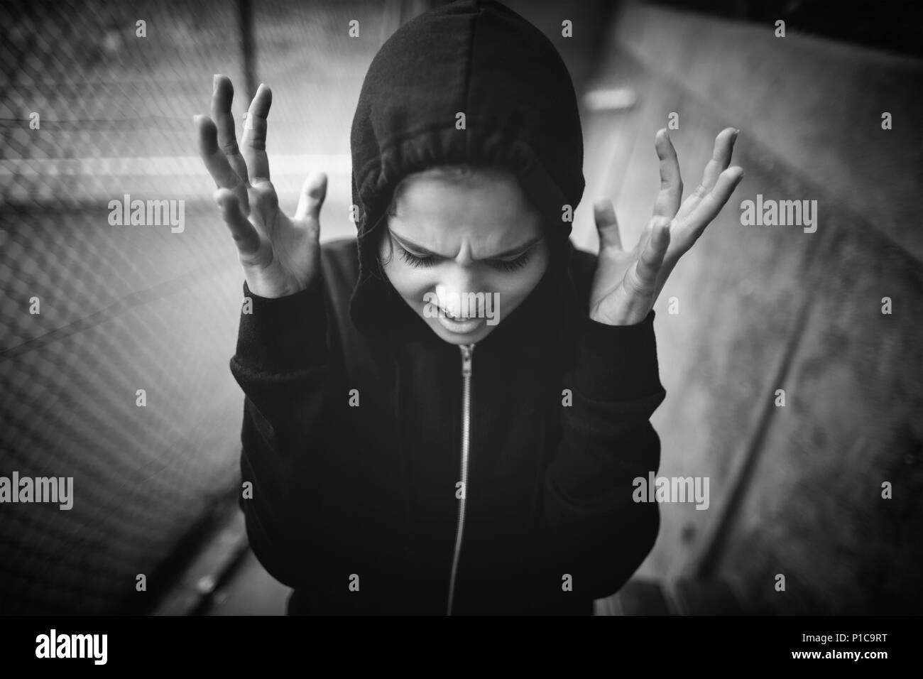 Angry teenager school Black and White Stock Photos & Images - Alamy