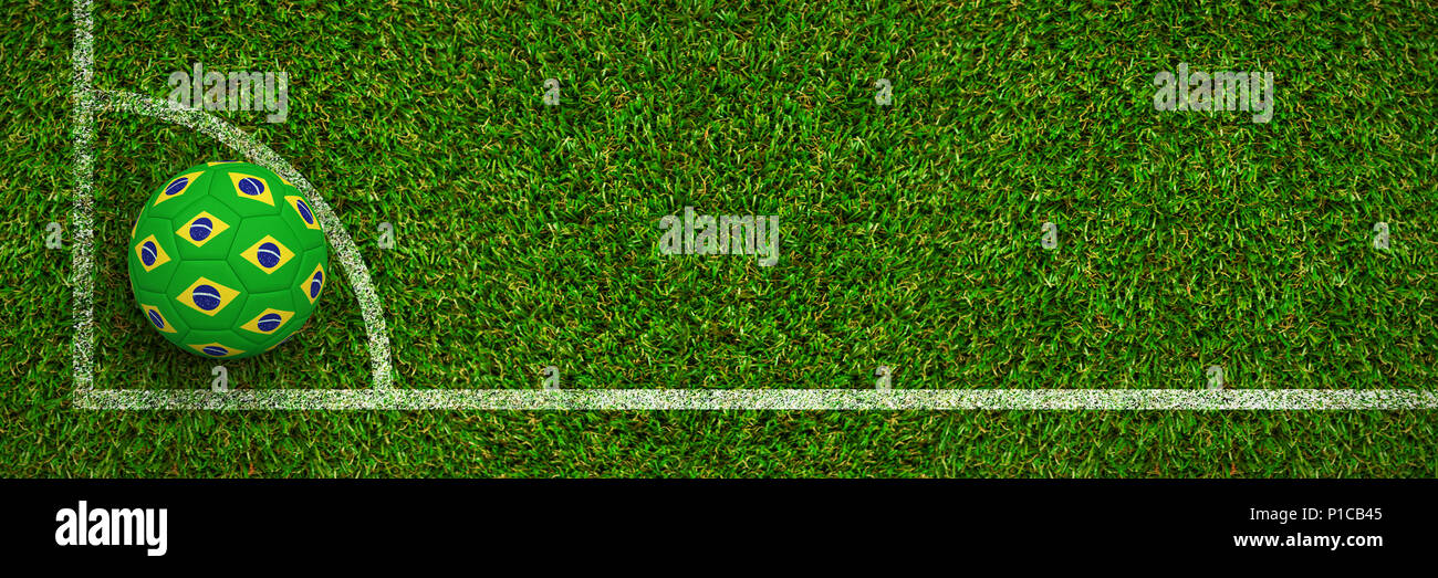 Composite image of football in brazilian colours Stock Photo - Alamy