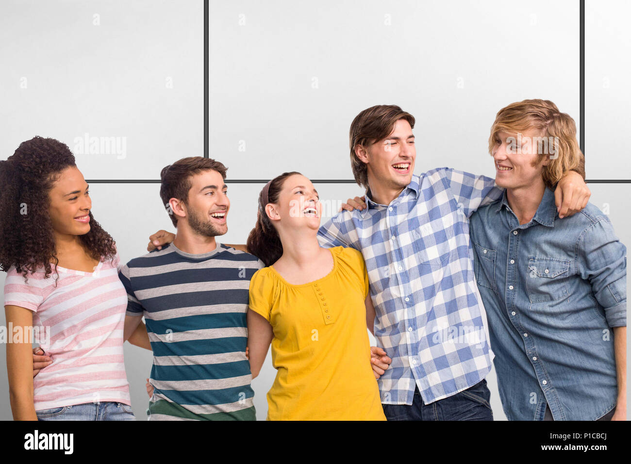Happy university students standing hi-res stock photography and images ...