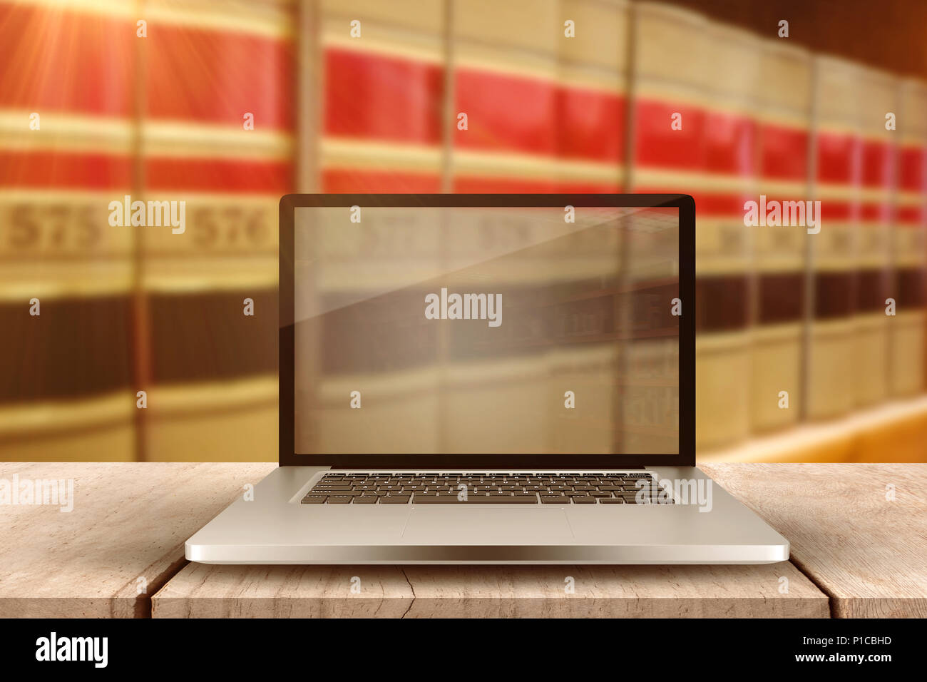 Composite image of laptop with with screen Stock Photo - Alamy