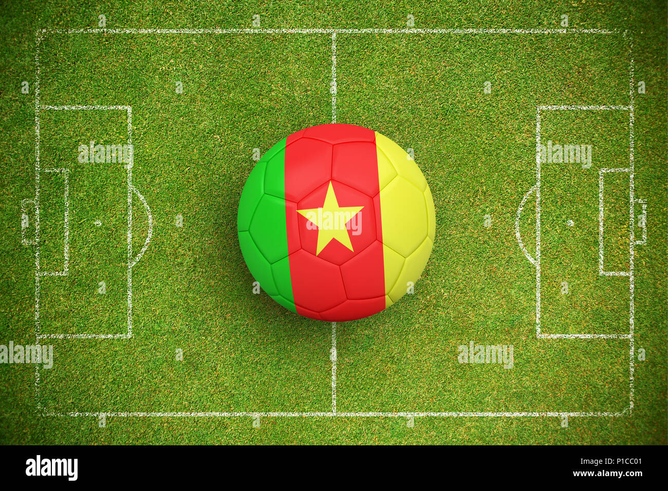 Composite image of football in cameroon colours Stock Photo - Alamy
