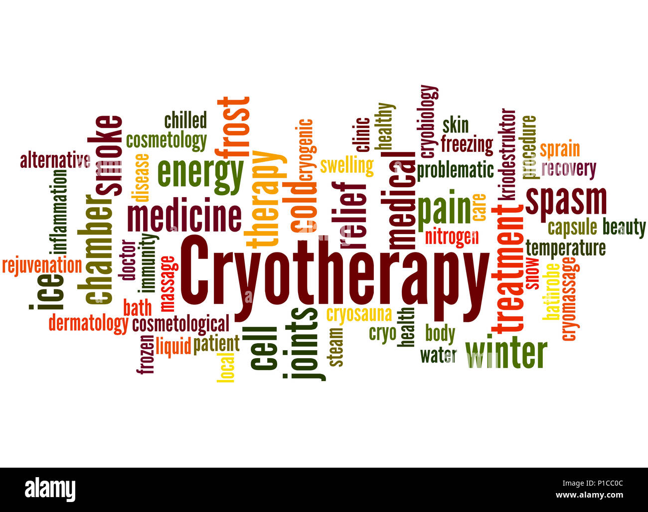 Cryotherapy, word cloud concept on white background Stock Photo - Alamy