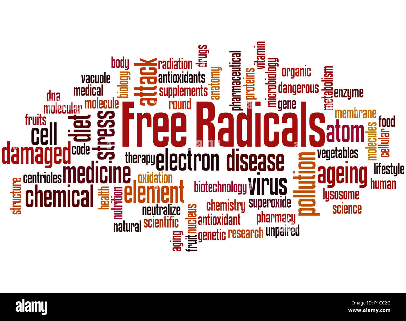 Free radicals, word cloud concept on white background Stock Photo - Alamy