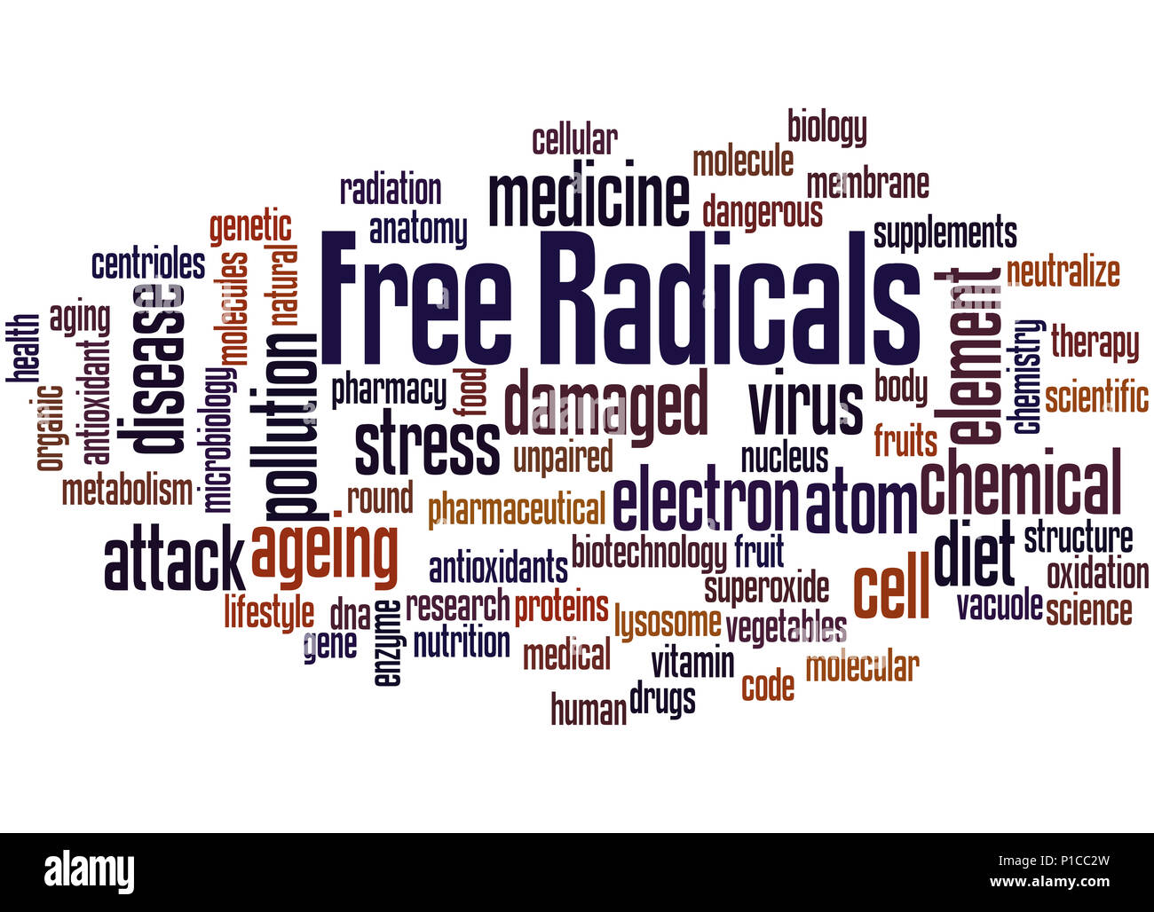 Free radicals, word cloud concept on white background Stock Photo - Alamy