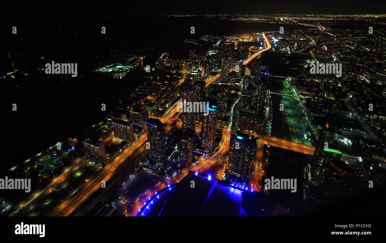An aerial of Toronto, Canada at night Stock Photo - Alamy