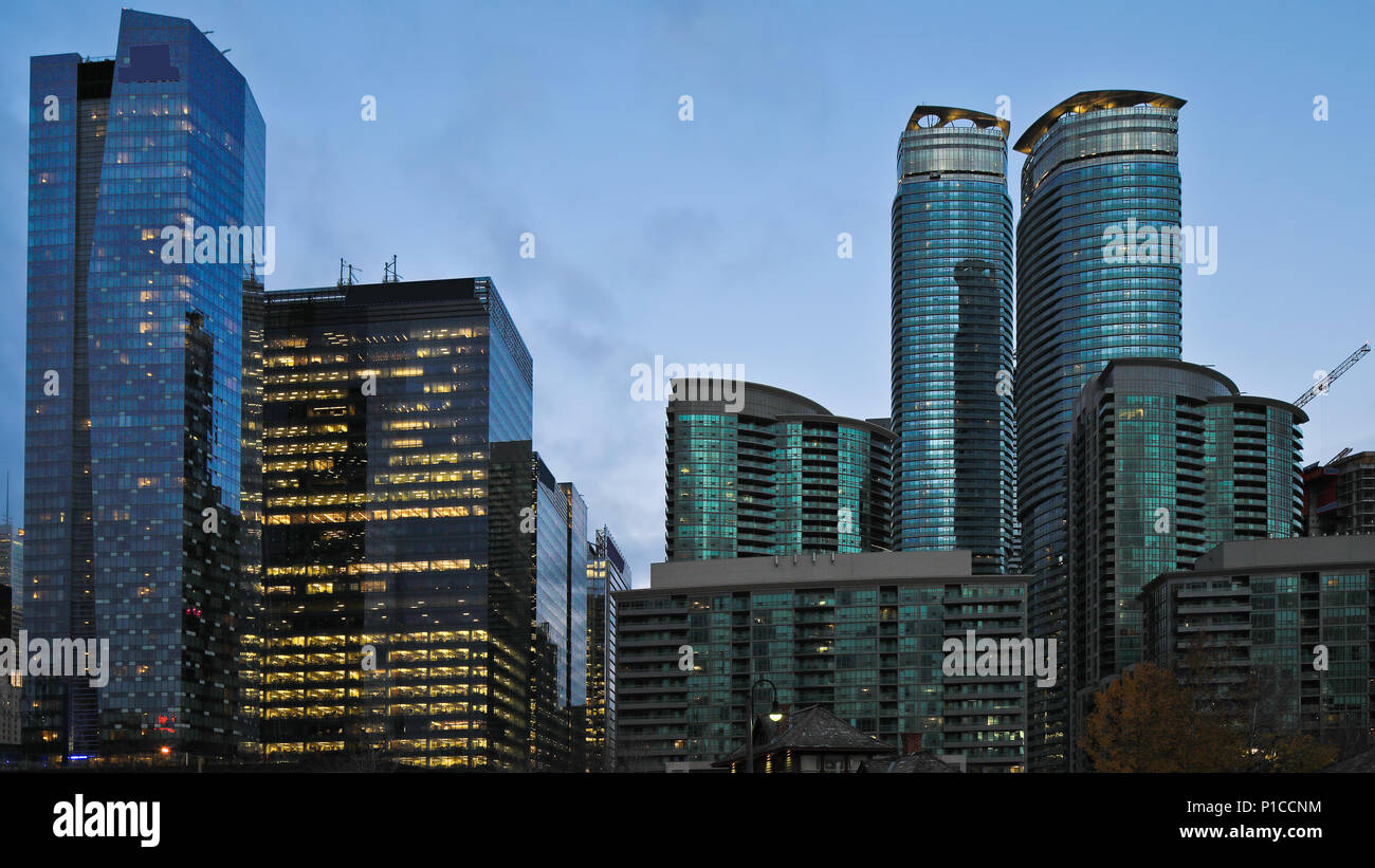 A Night scene of Toronto downtown Stock Photo - Alamy