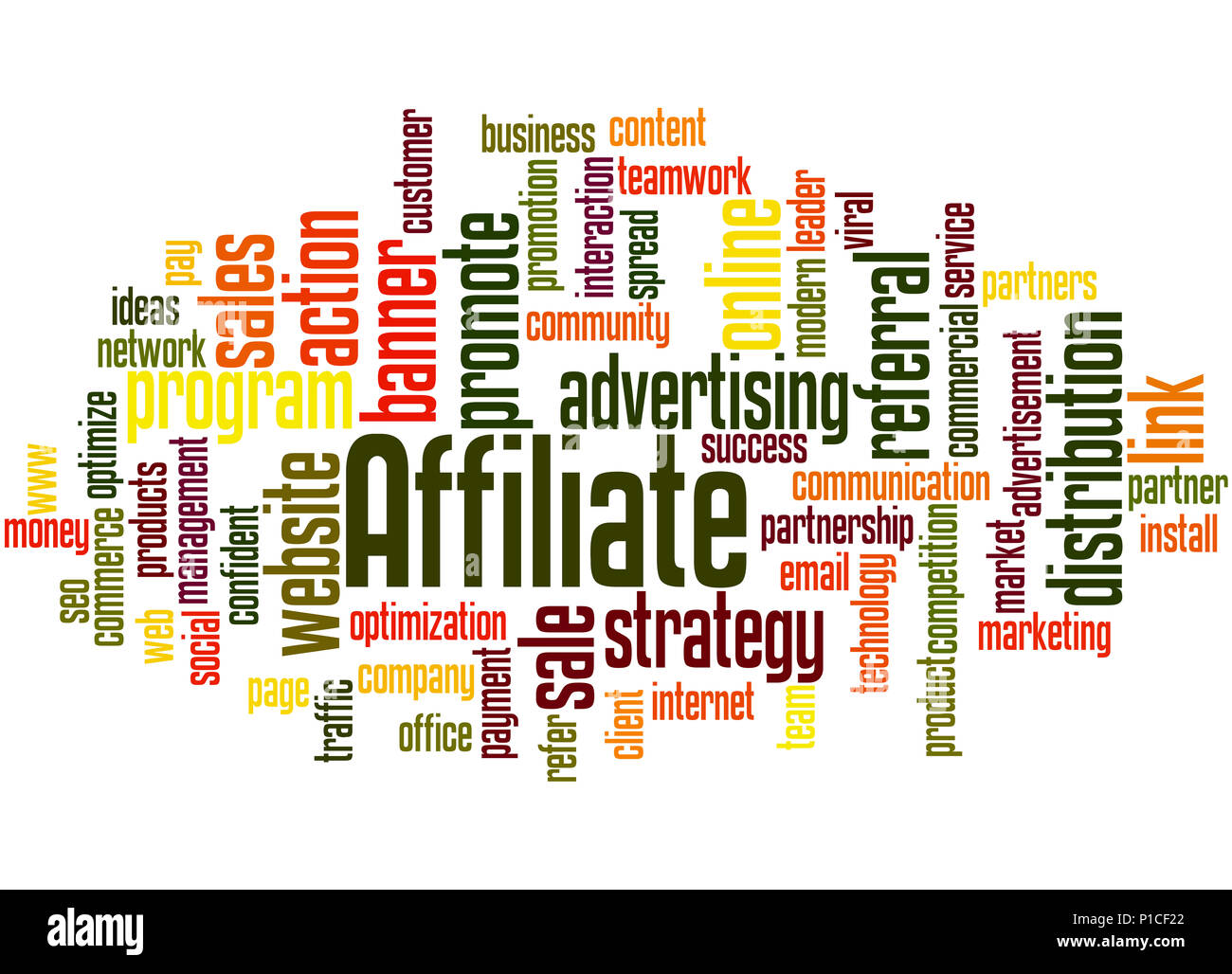 Affiliate, word cloud concept on white background Stock Photo - Alamy