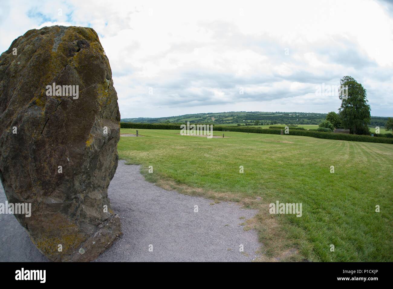 11th June, 2018. View of Newgrange stone age monument, in the Boyne ...