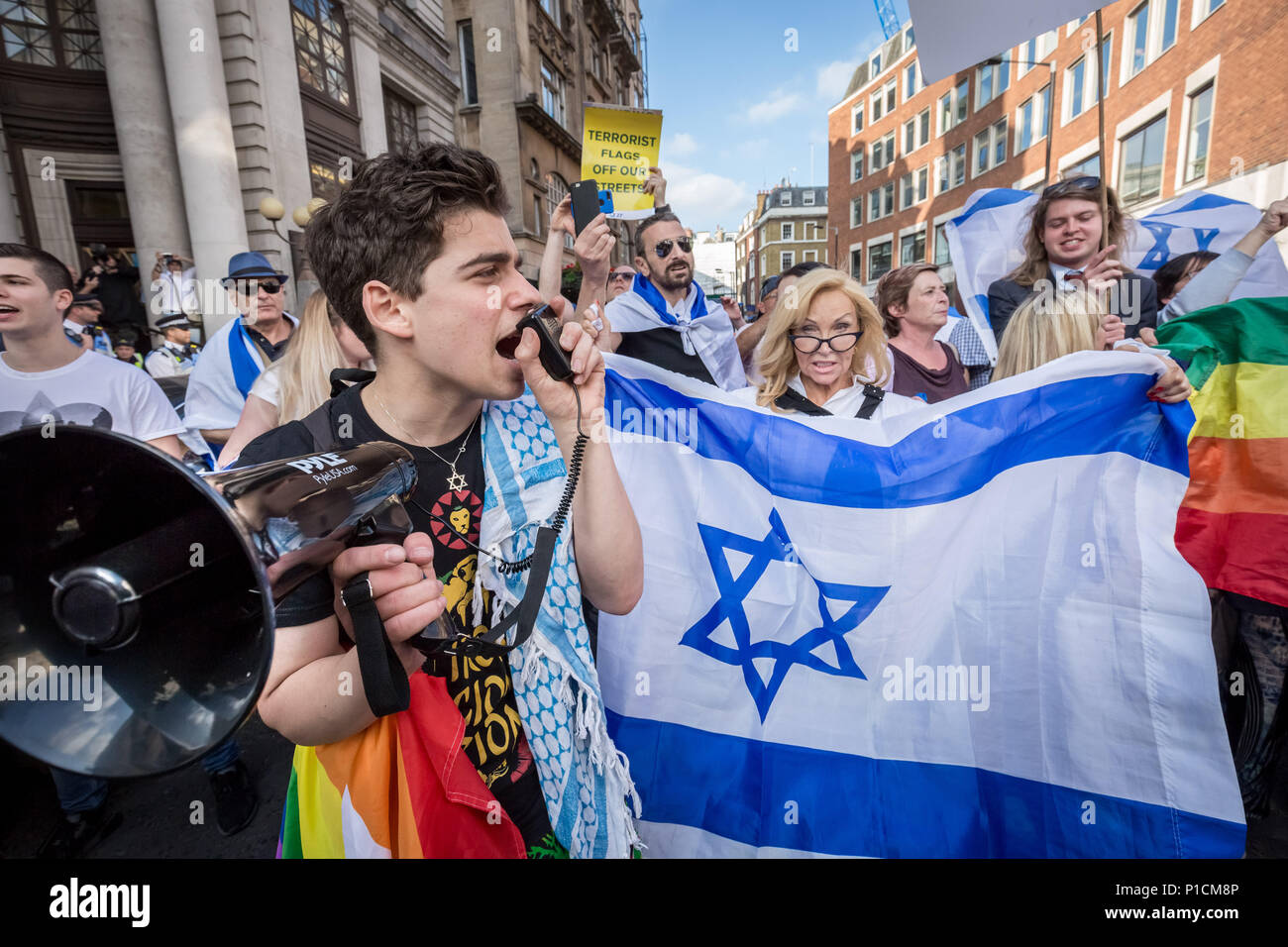 London, UK. 10th June, 2018. Pro-Palestinian Al Quds Day march through ...