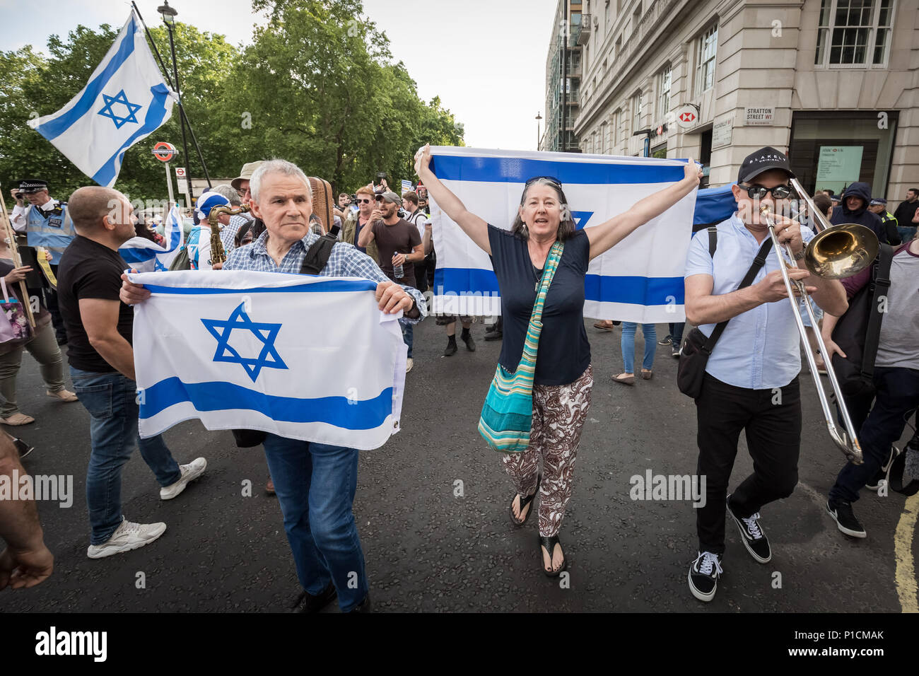 London, UK. 10th June, 2018. Pro-Palestinian Al Quds Day march through ...