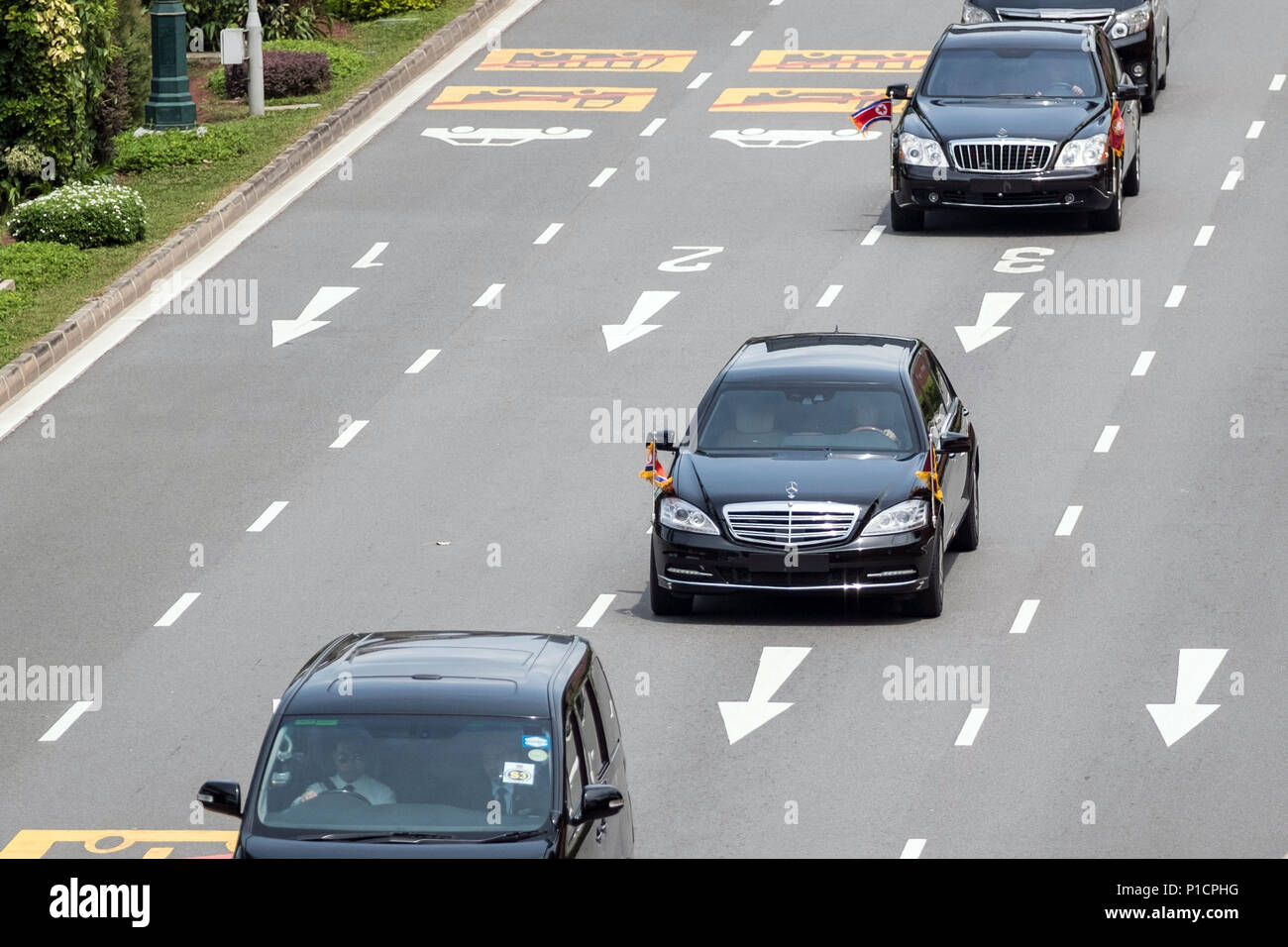 Singapore. 12 June 2018, Singapore, Sentosa: The motorcade of North ...
