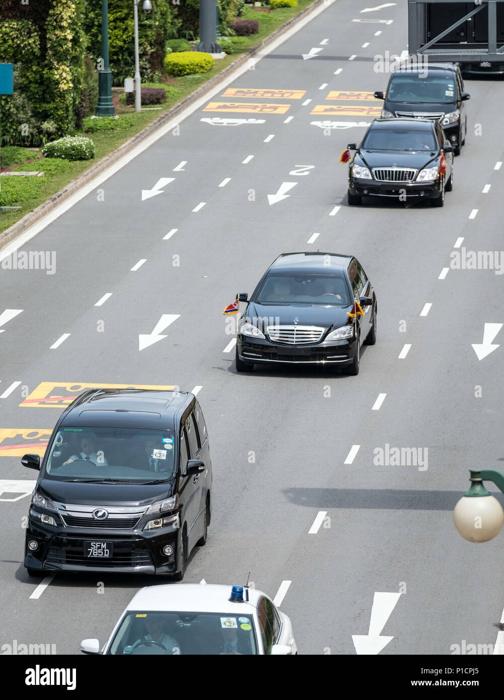 Singapore. 12 June 2018, Singapore, Sentosa: The motorcade of North ...